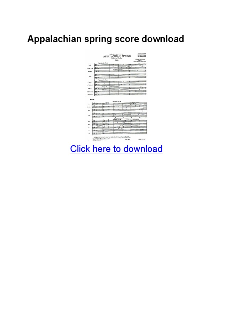 Appalachian Spring Score Download | PDF | Sheet Music | Orchestras