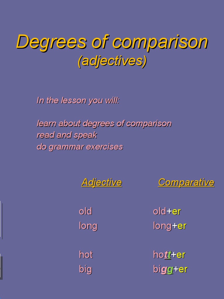 Degrees of Comparison Grammar Drills Tests - 85151 | PDF