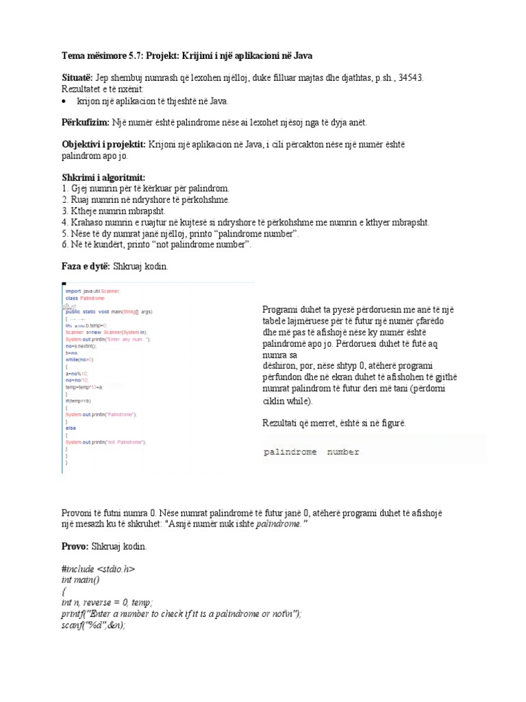 5.7. Projekt-Krijimi I Një Aplikacioni Në Java | PDF