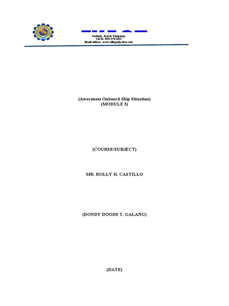 Awareness Onboard Ship Situational Awareness | PDF | Situation ...