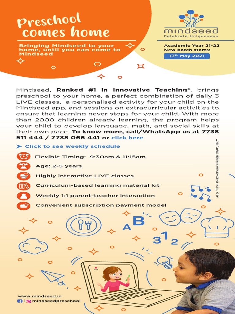 Mindseed Preschool: Home Learning Program | PDF