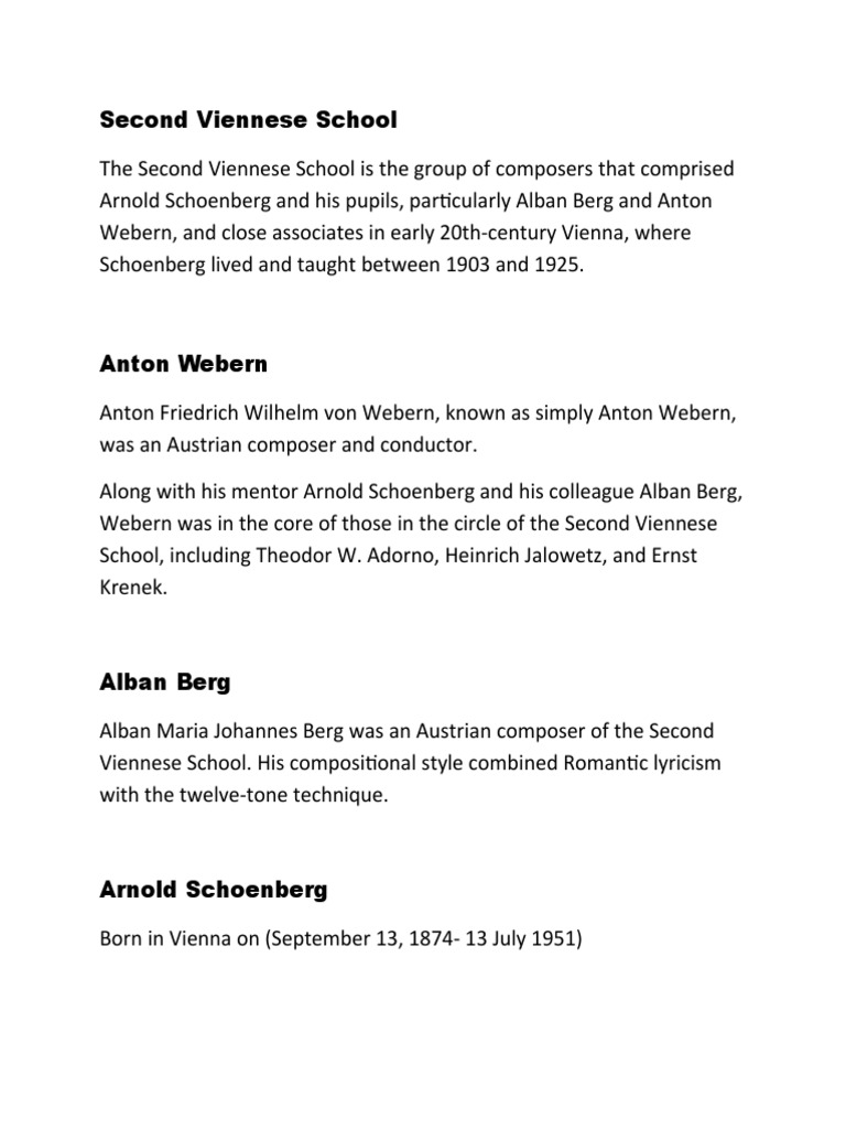 The Second Viennese School: An Introduction to Serialism and its Key ...