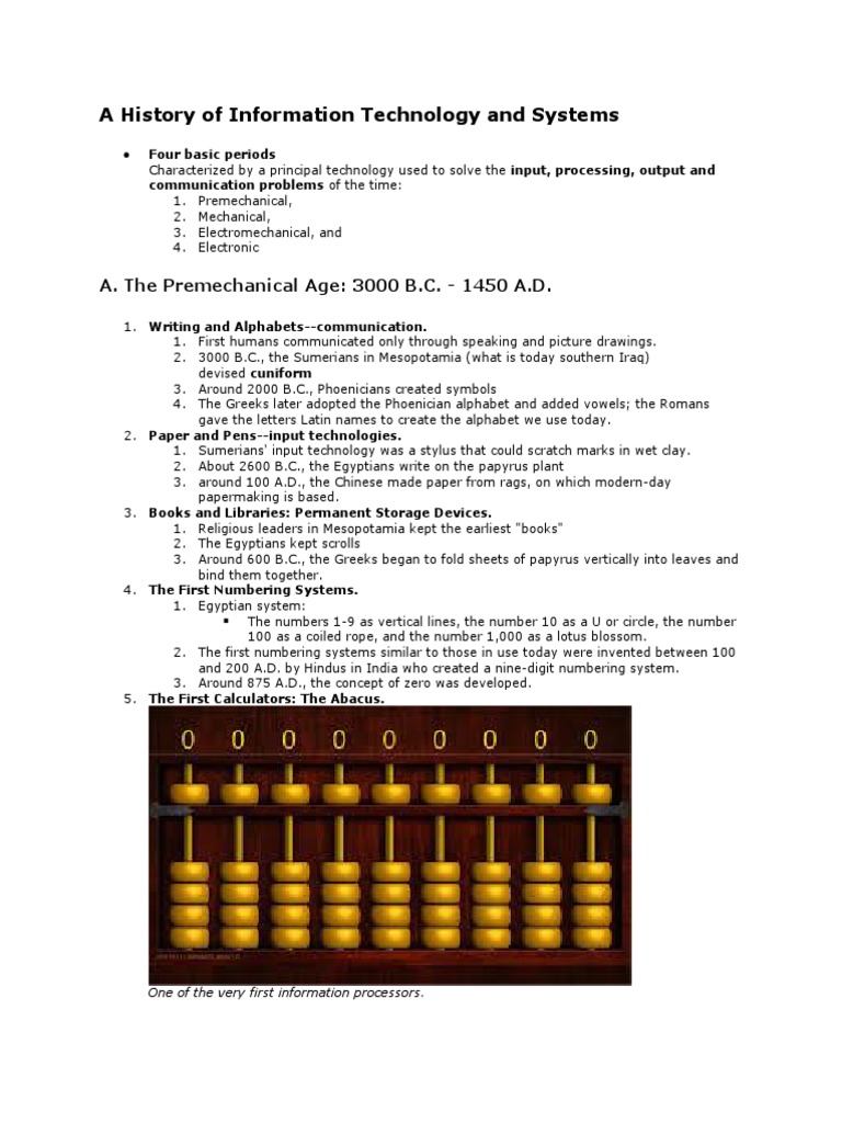 A History of Information Technology and Systems-2 | PDF | Personal ...
