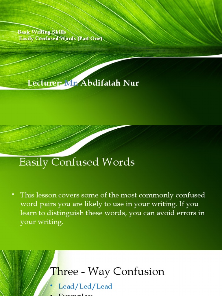 Easily Confused Words | PDF | Language Arts & Discipline | Foreign ...