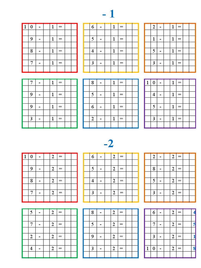 Scaderea Cu 1 2 3 4 5 Coloane Exercitii | PDF
