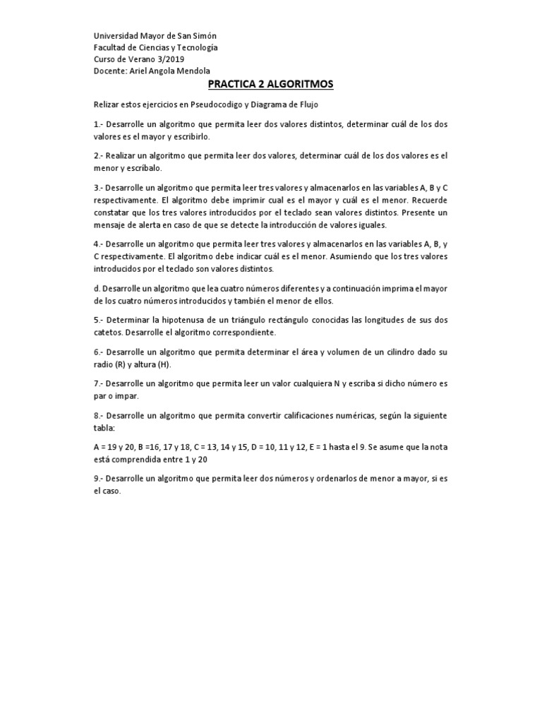 Practica 2 Algoritmos | PDF | Algoritmos | Informática