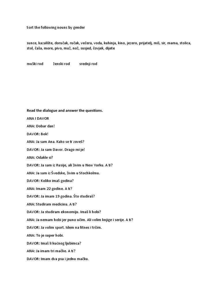 Read The Dialogue and Answer The Questions | PDF