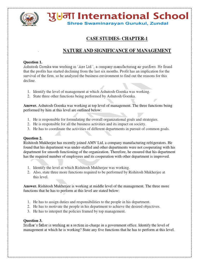 Supriya - XII BST CASE Studies Ch-1 To 6 | PDF | Employment | Human Resources