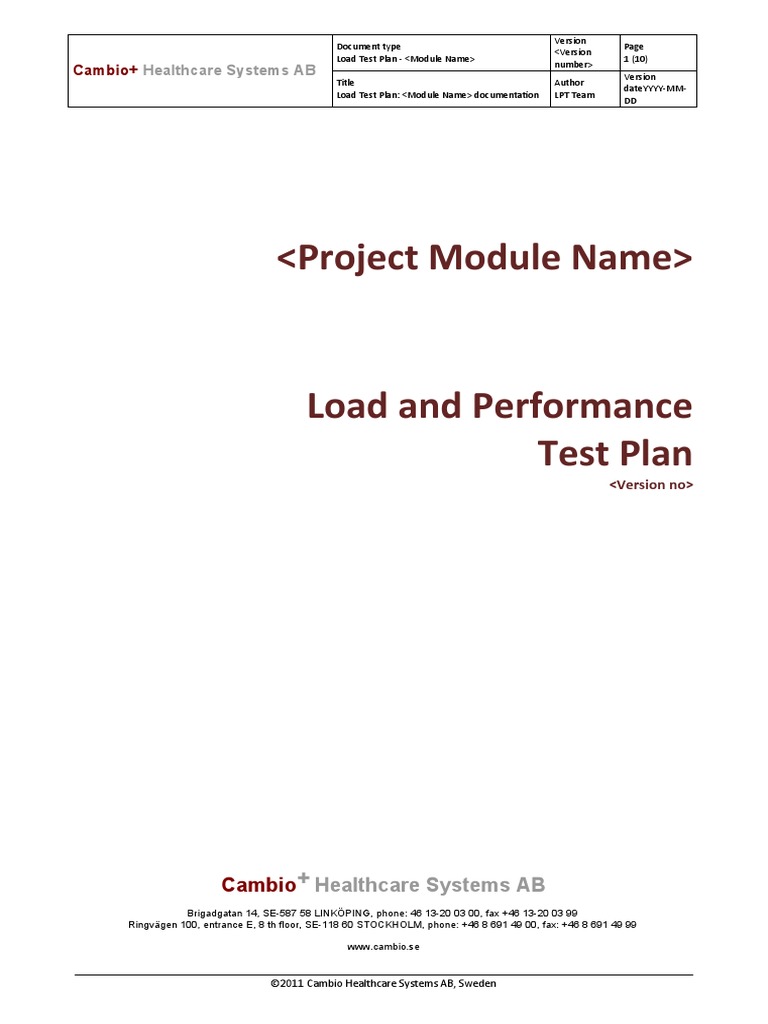 R7 4 - Emergency - Load - Test - Plan - Template | Download Free PDF ...