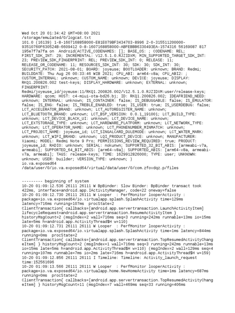 Logcat | PDF | Java (Programming Language) | Android (Operating System)