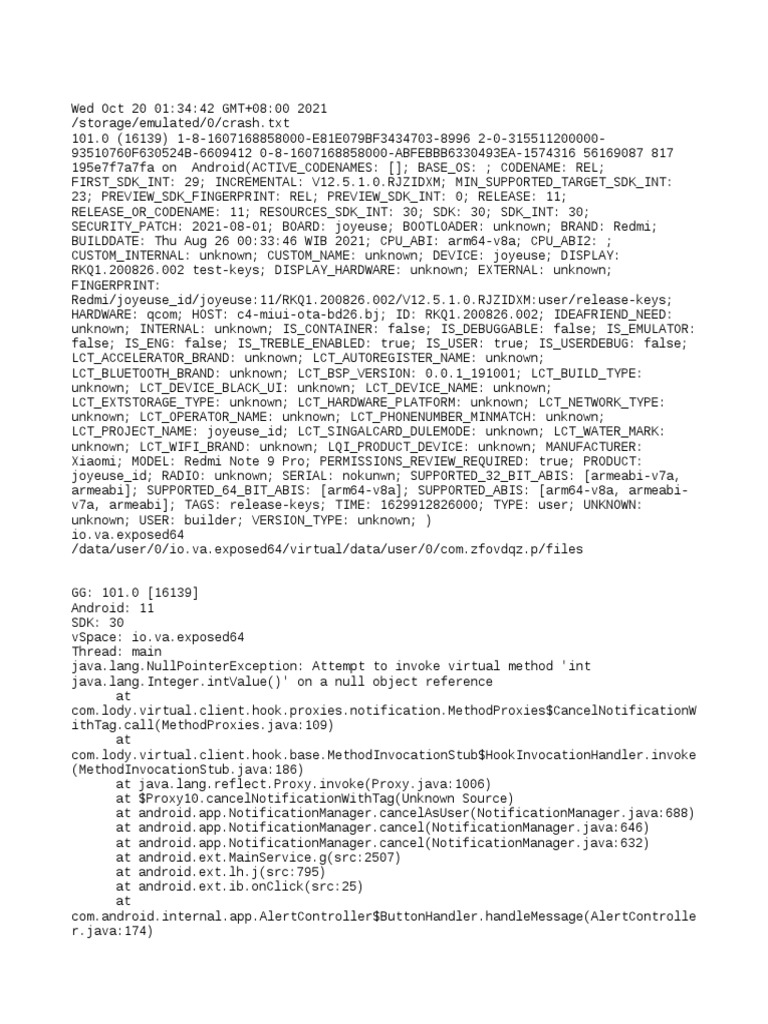 Crash Pdf Java Programming Language Android Operating System