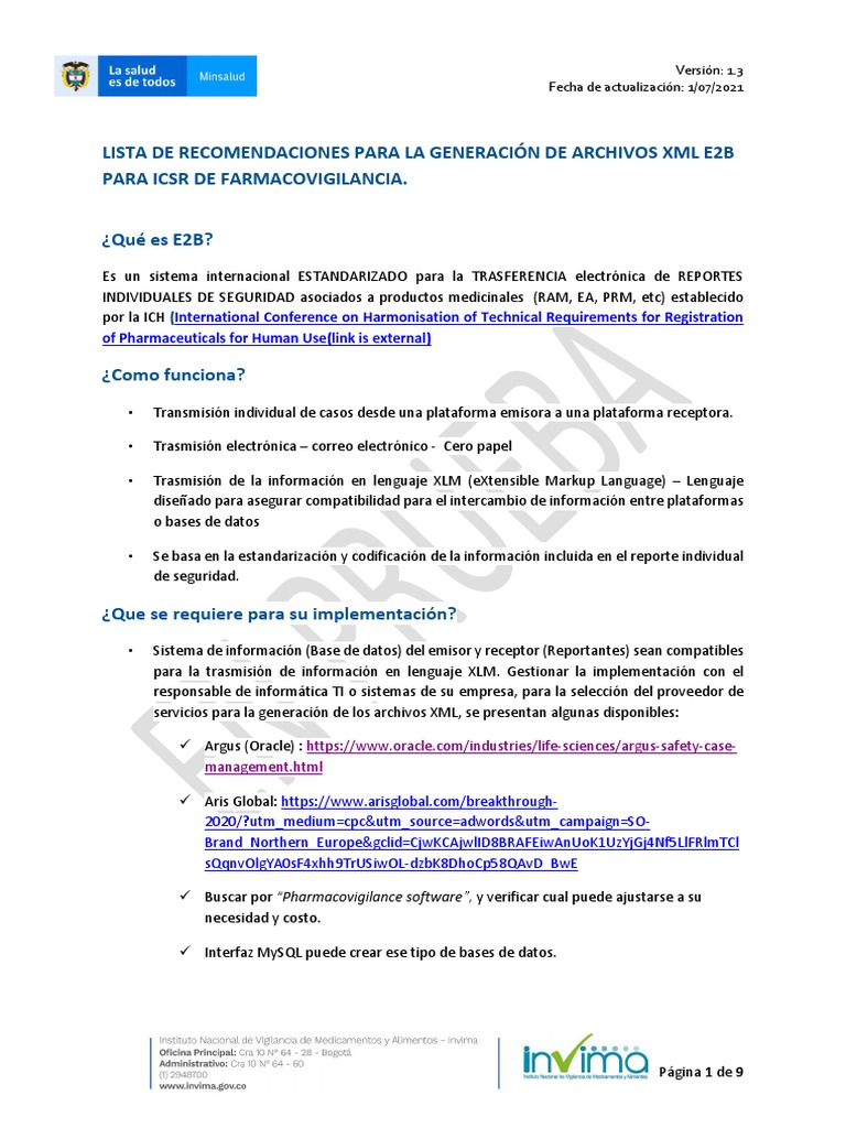 2021 - 07 - 01 - Colombia - INVIMA - Instrucciones para Archivos XML ...