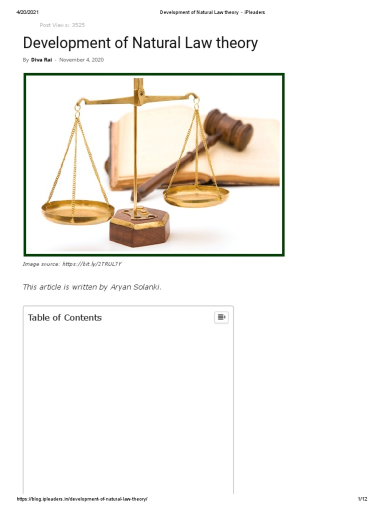 Development of Natural Law Theory - Ipleaders | Download Free PDF ...