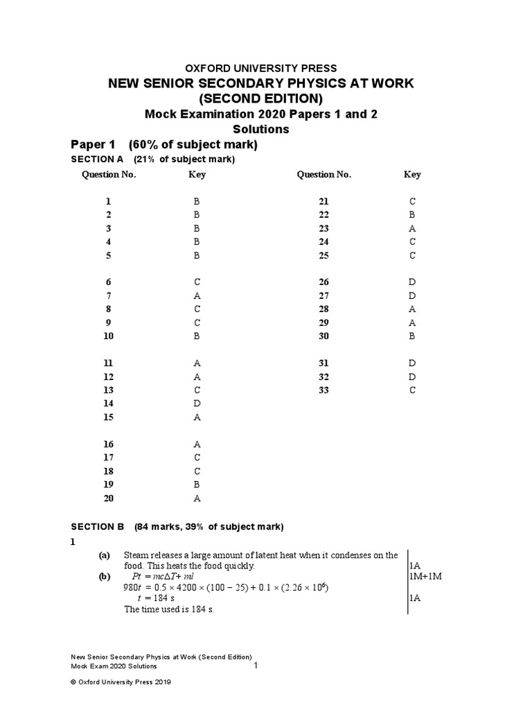 Phy Mock Sol | PDF | Energy Level | Electronvolt