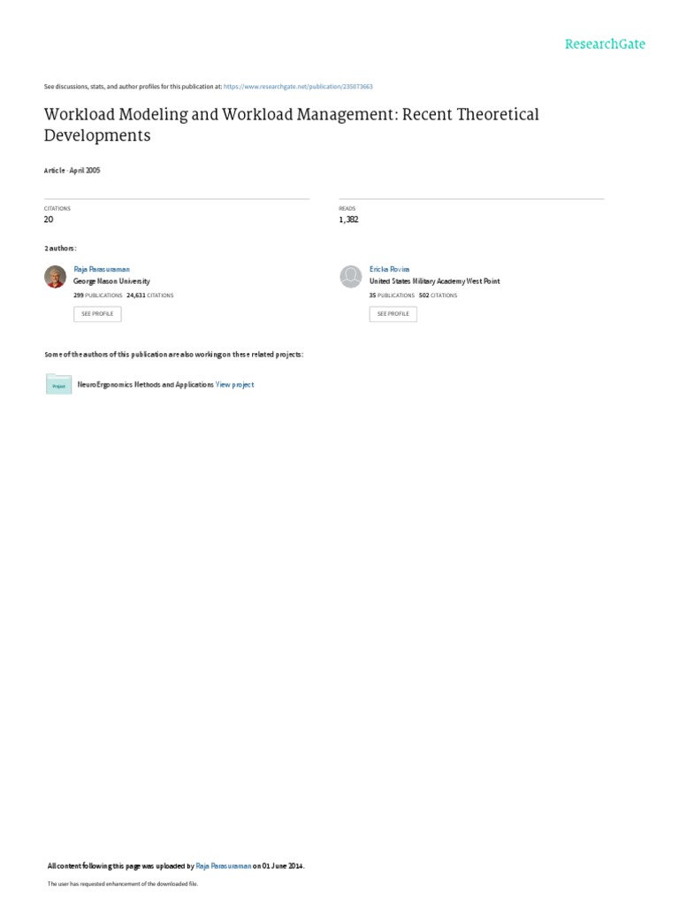 Workload Modeling and Workload Management Recent T | PDF | Workload ...