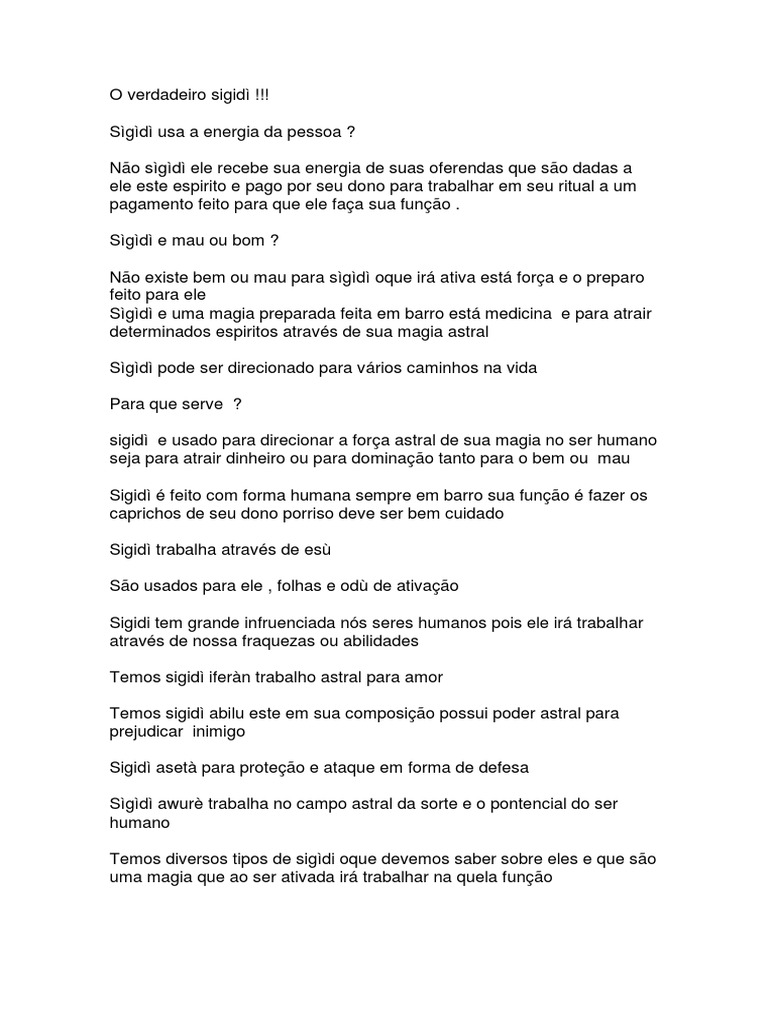 O Verdadeiro Sigidì | PDF | Humano