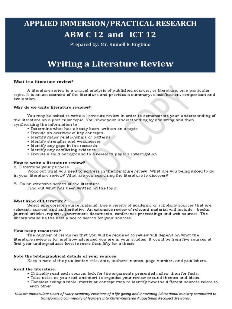 Research Literature Review Notes | PDF | Literature Review | Critical ...