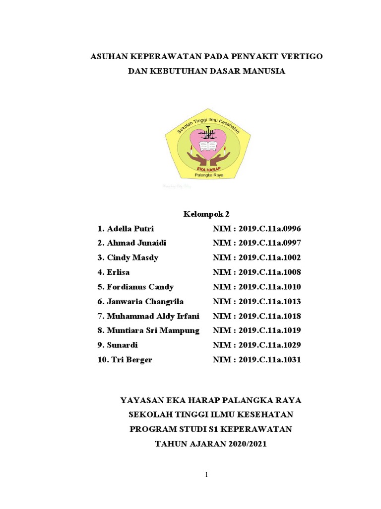 Asuhan Keperawatan Vertigo SDKI | PDF | Pengembangan Diri | Kesehatan ...