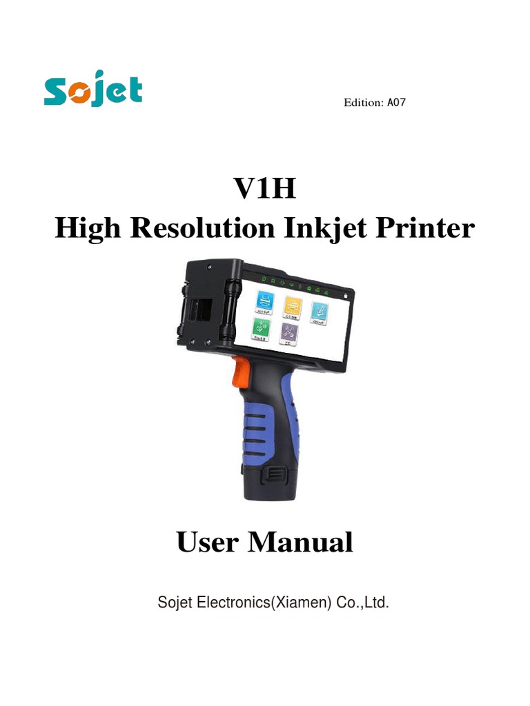 V1H High Resolution Inkjet Printer: Sojet Electronics (Xiamen) Co.,Ltd ...