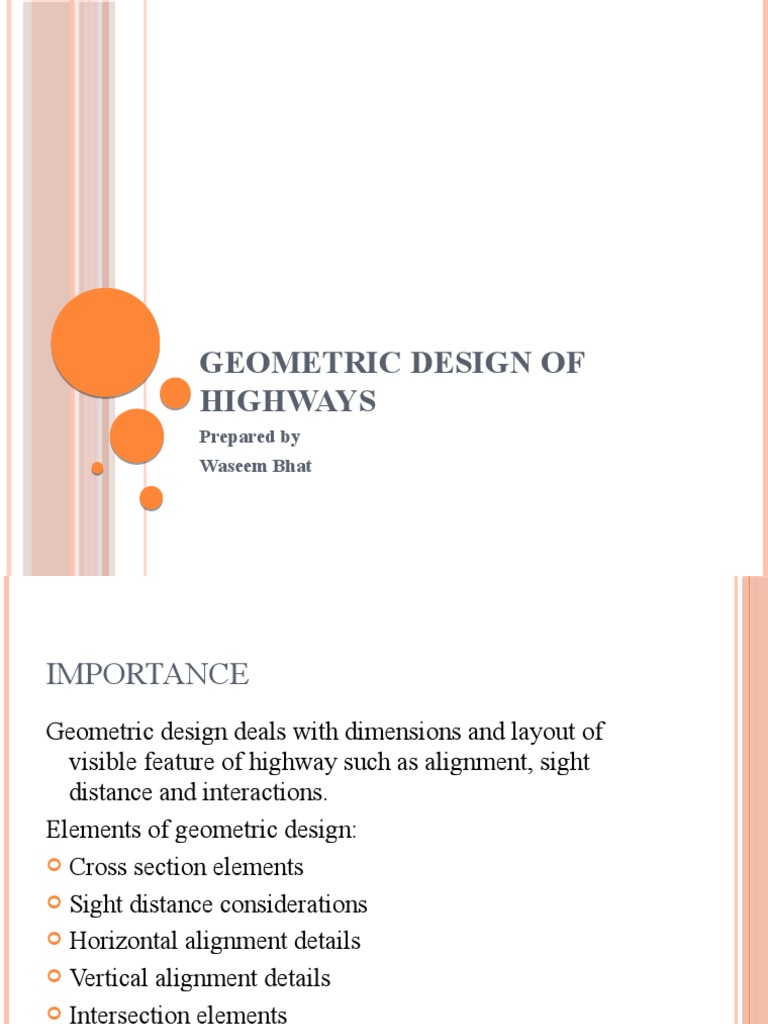 Geometric Design of Highways: Prepared by Waseem Bhat | Download Free ...