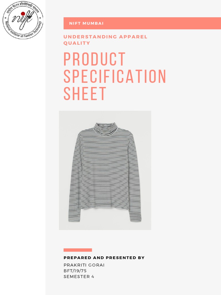 Product Specification Sheet: Understanding Apparel Quality | PDF ...