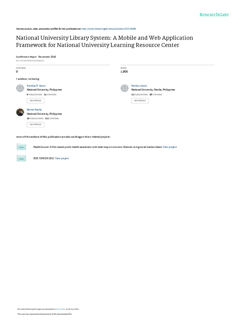 National University Library System: A Mobile and Web Application ...