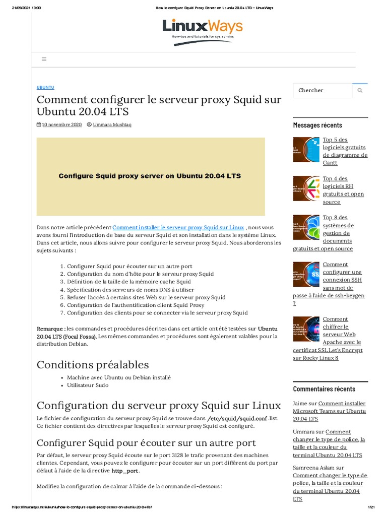 How To Configure Squid Proxy Server On Ubuntu 20.04 LTS - LinuxWays ...