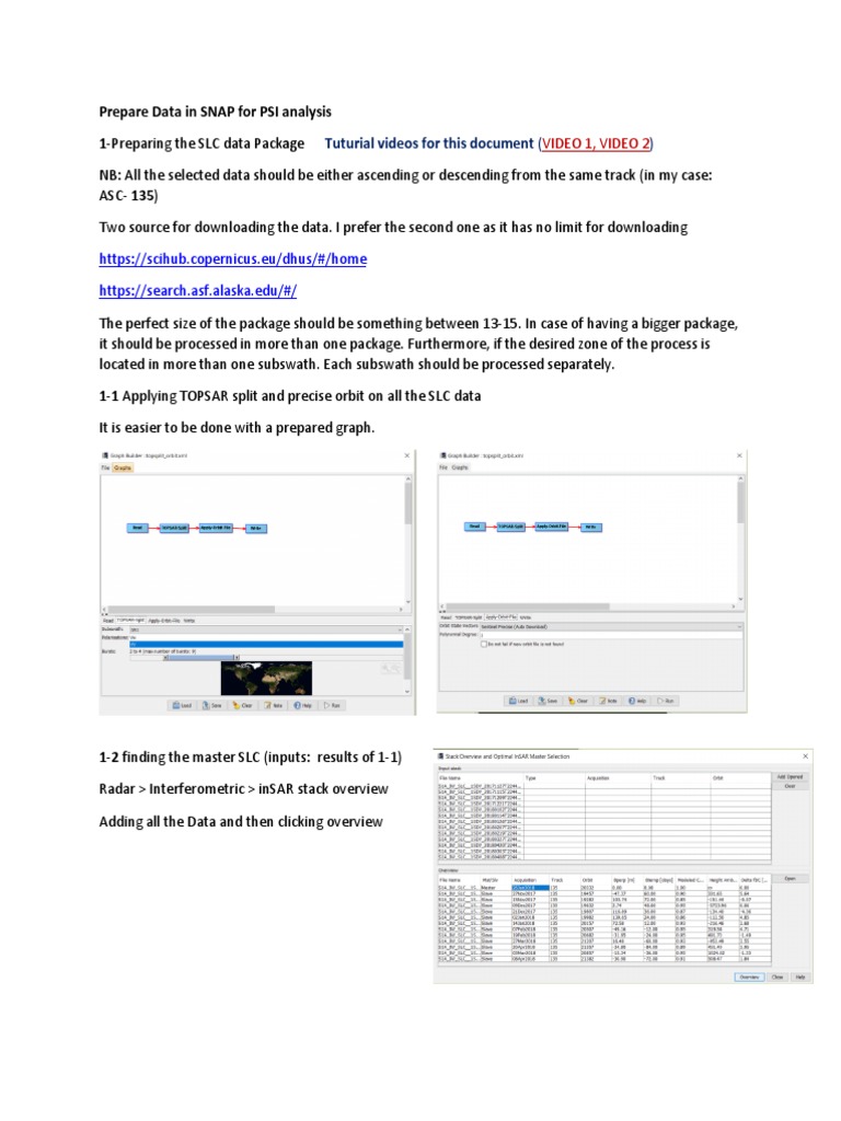 Preparing Sentinel-1 SAR Data and Performing Persistent Scatterer Interferometry (PSI) Analysis ...