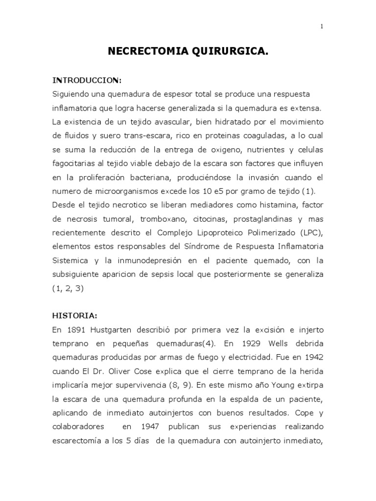 Necrectomía y Cobertura Temprana | PDF | Inflamación | Septicemia