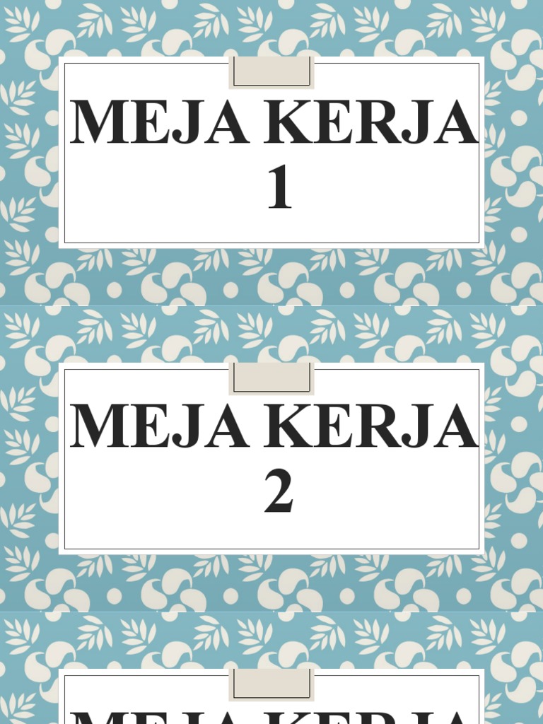 Label Meja Kerja | PDF