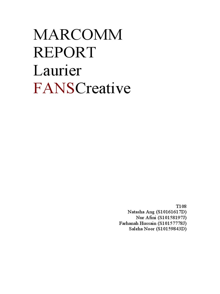Marcomm Report 3 | Download Free PDF | Brand | Target Audience