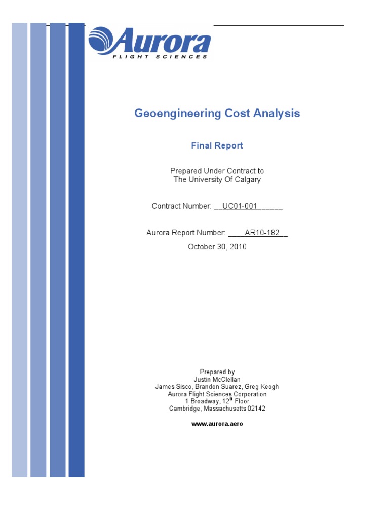 Aurora Geo Report | PDF | Climate Engineering | Particulates