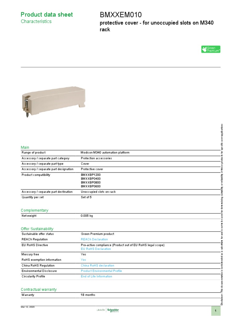 Modicon X80 Modules - BMXXEM010 | PDF