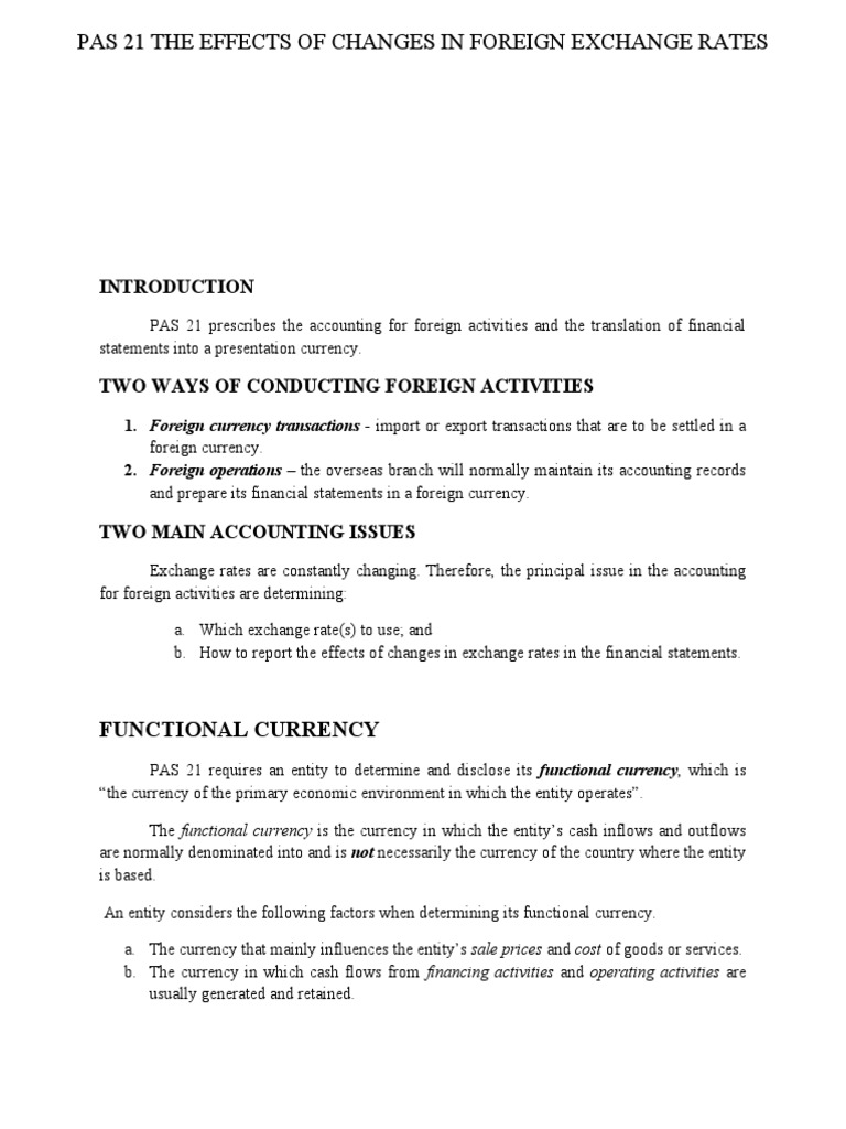 Pas 21 The Effects of Changes in Foreign Exchange Rates | PDF ...