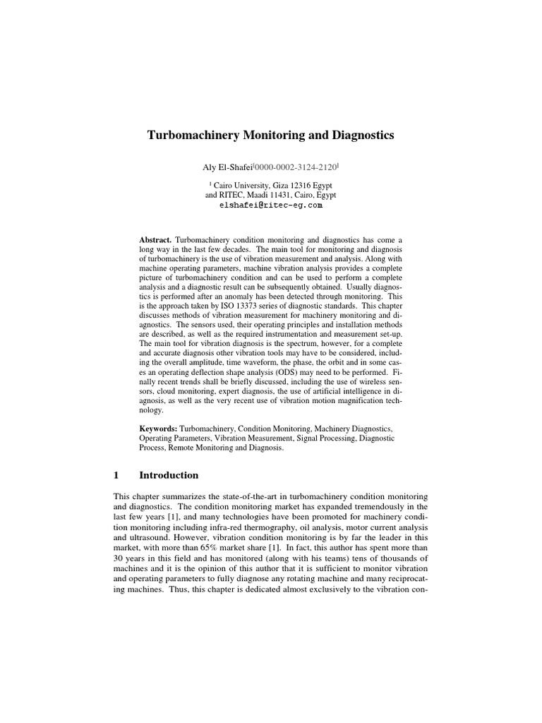 Turbomachinery Monitoring and Diagnostics | PDF | Accelerometer | Spectral Density