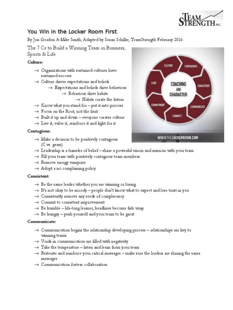 You Win in The Locker Room First | Download Free PDF | Behavioural ...