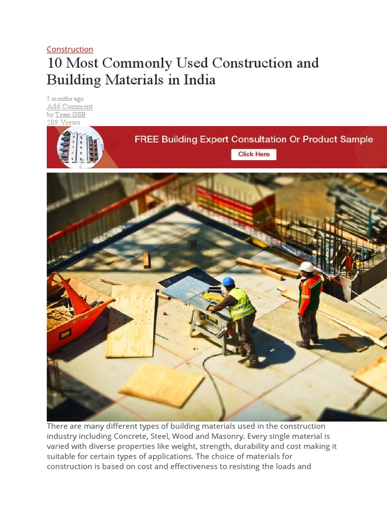 India - Construction Materials | PDF | Concrete | Fly Ash