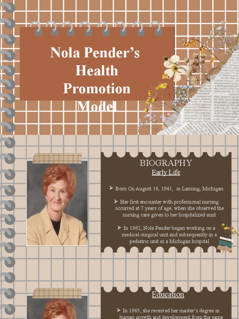 Nola Pender's Health Promotion Model - VICERA-NATIVIDAD | PDF ...