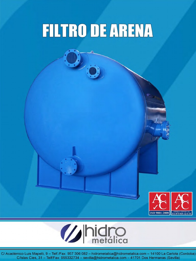 Catálogo Filtros de Arena | PDF | Filtración | Bomba