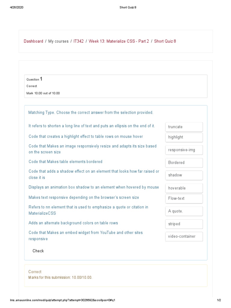 My Courses / / /: Dashboard IT342 Week 13: Materialize CSS - Part 2 ...