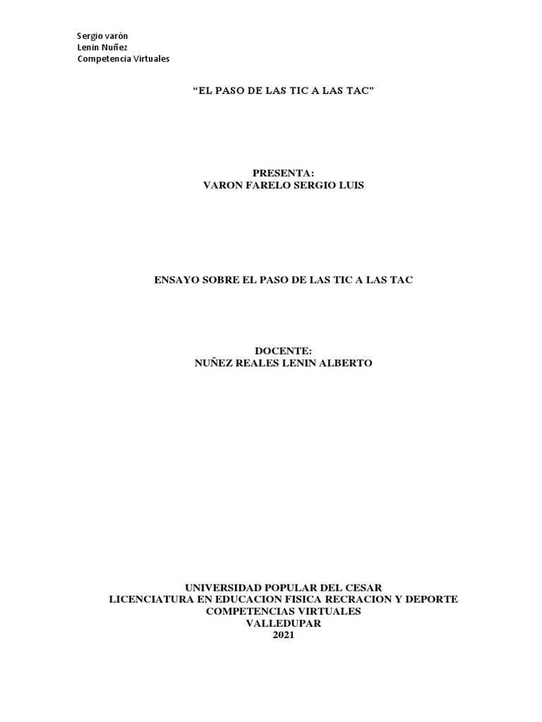 El Paso de Lac Tic A Las Tac | PDF | Aprendizaje | Tecnología de ...