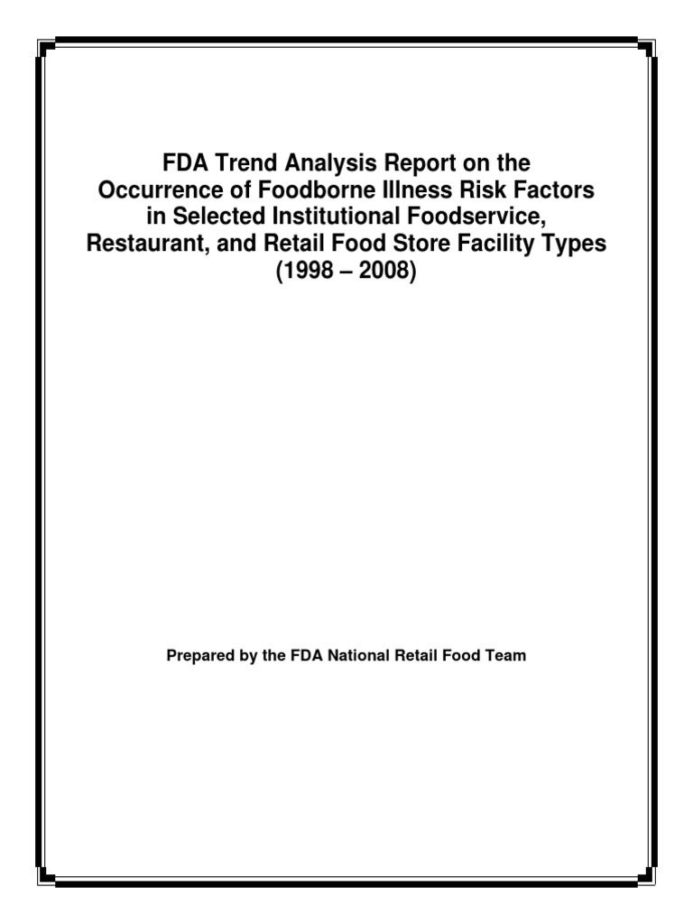 Final DRAFT Trend Analysis Report 508 W New Exesumm | PDF | Food Safety ...
