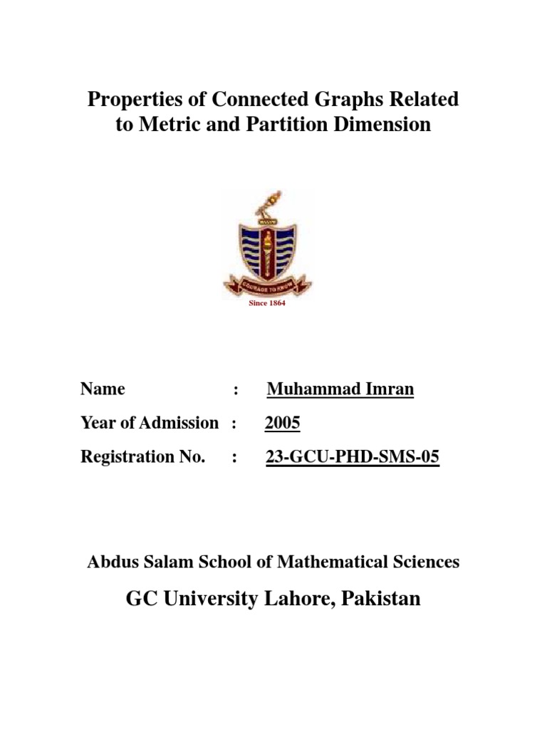 Properties of Connected Graphs Related To Metric and Partition ...