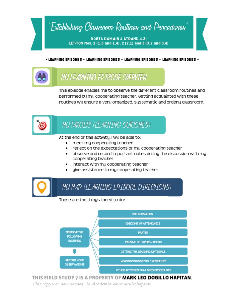 Classroom Routines & Procedures Guide | PDF | Teachers | Classroom