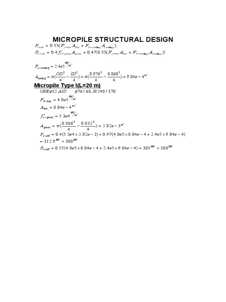 Micropile Design Example | PDF