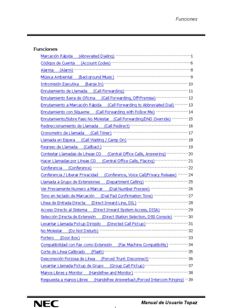 Topaz Manual Nec Full | PDF