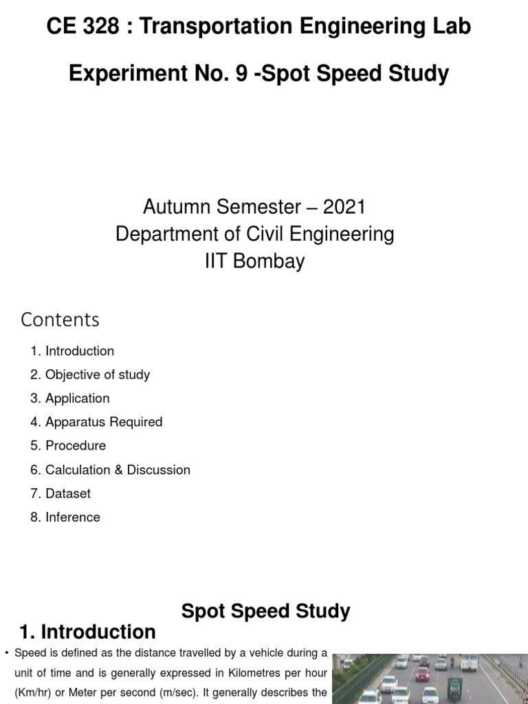 Spot Speed Study in Transportation Lab | PDF | Percentile | Traffic