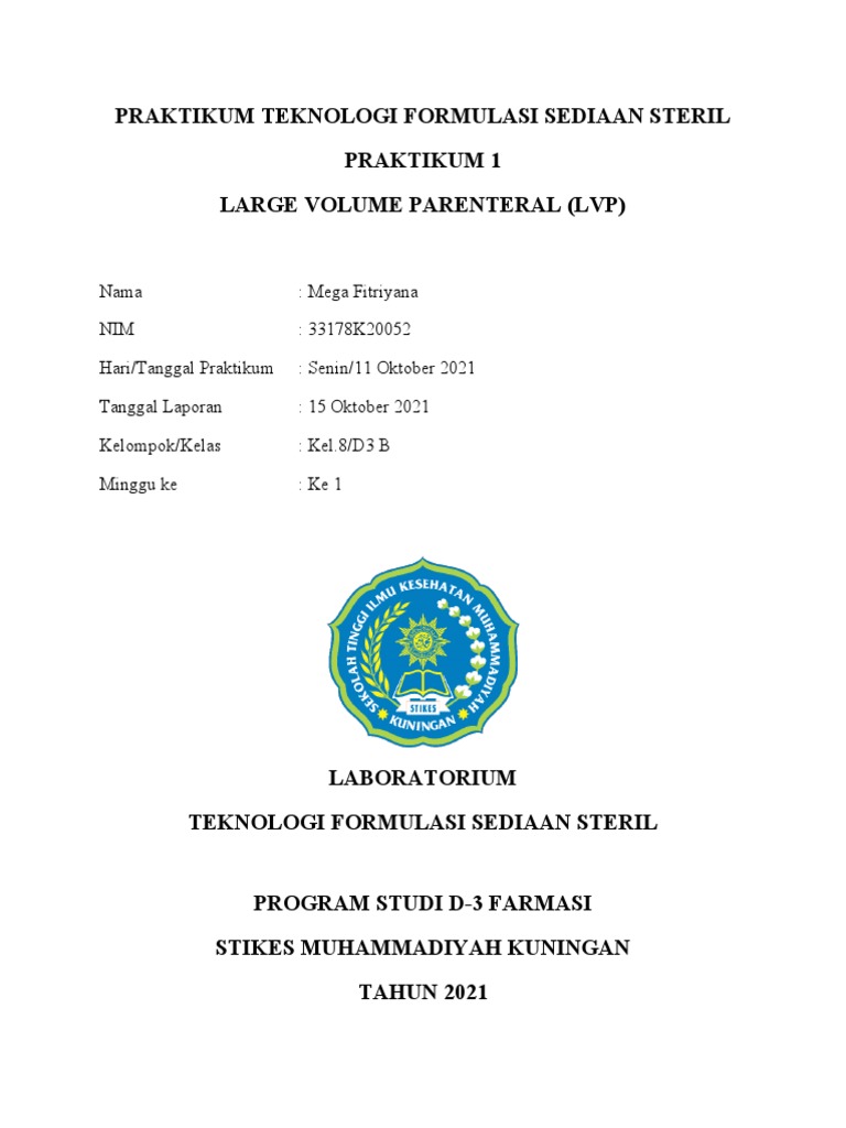 Laporan Sediaan Steril | PDF | Pengembangan Diri | Kesehatan Holistik