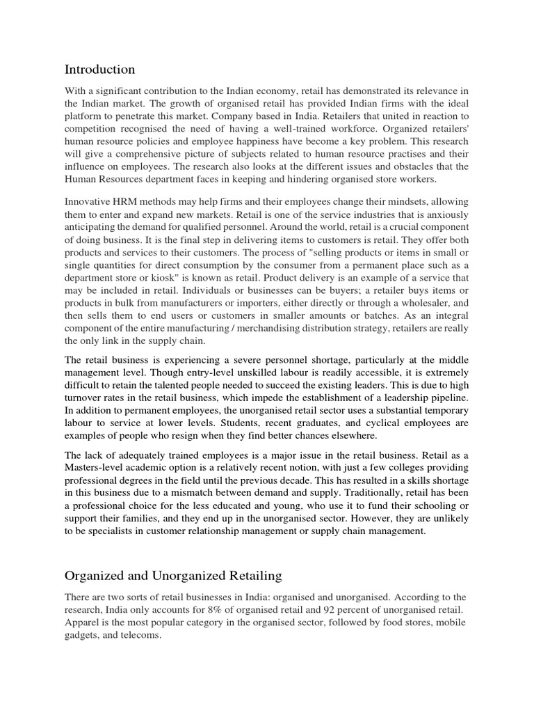 HRM Retail | PDF | Retail | Human Resource Management