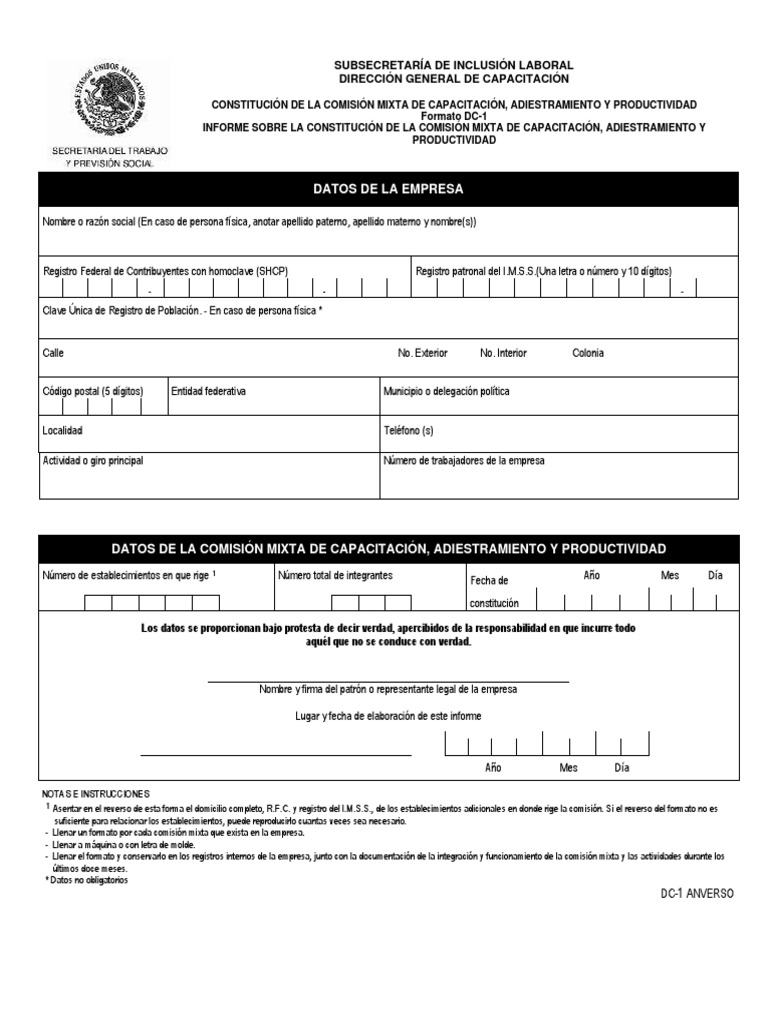 Formatos DC1, DC2, DC3, DC4 y DC5 | PDF | Economias